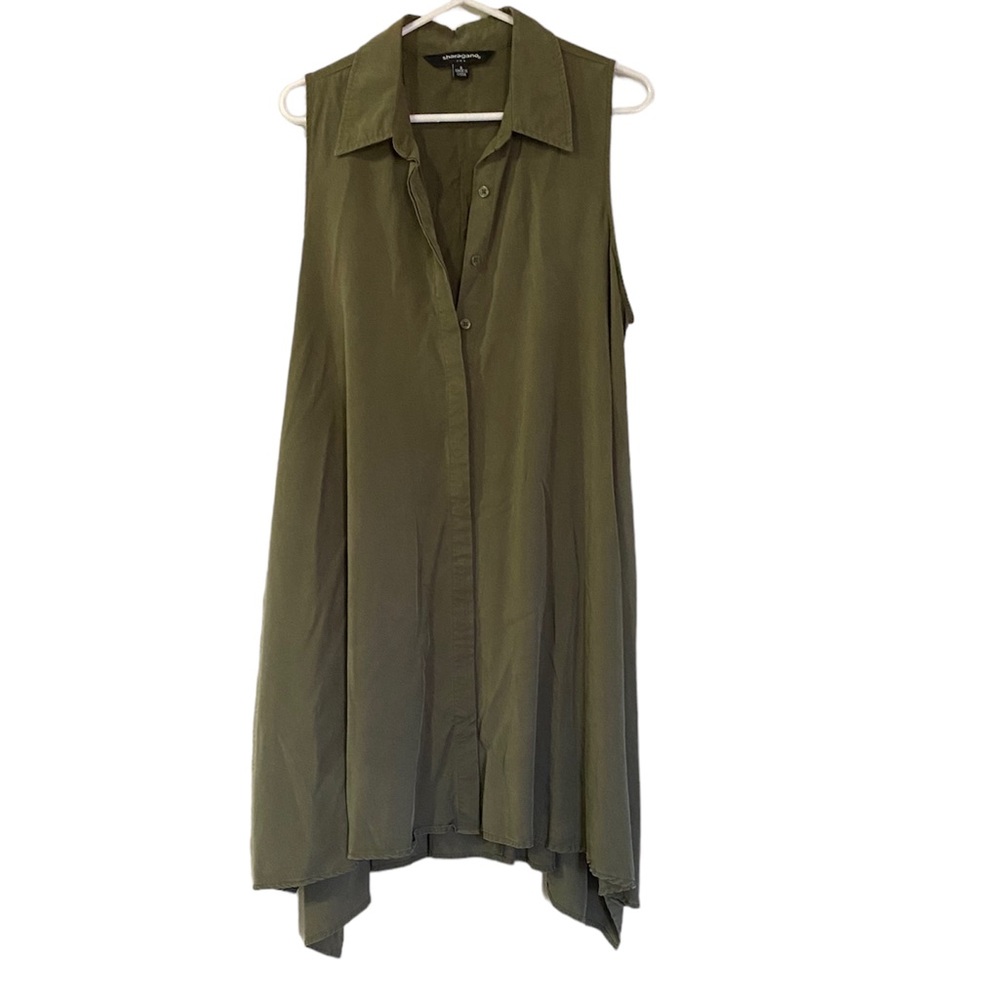 Sharagano Asymmetrical Dress Color Olive Green Size 8 - Gem